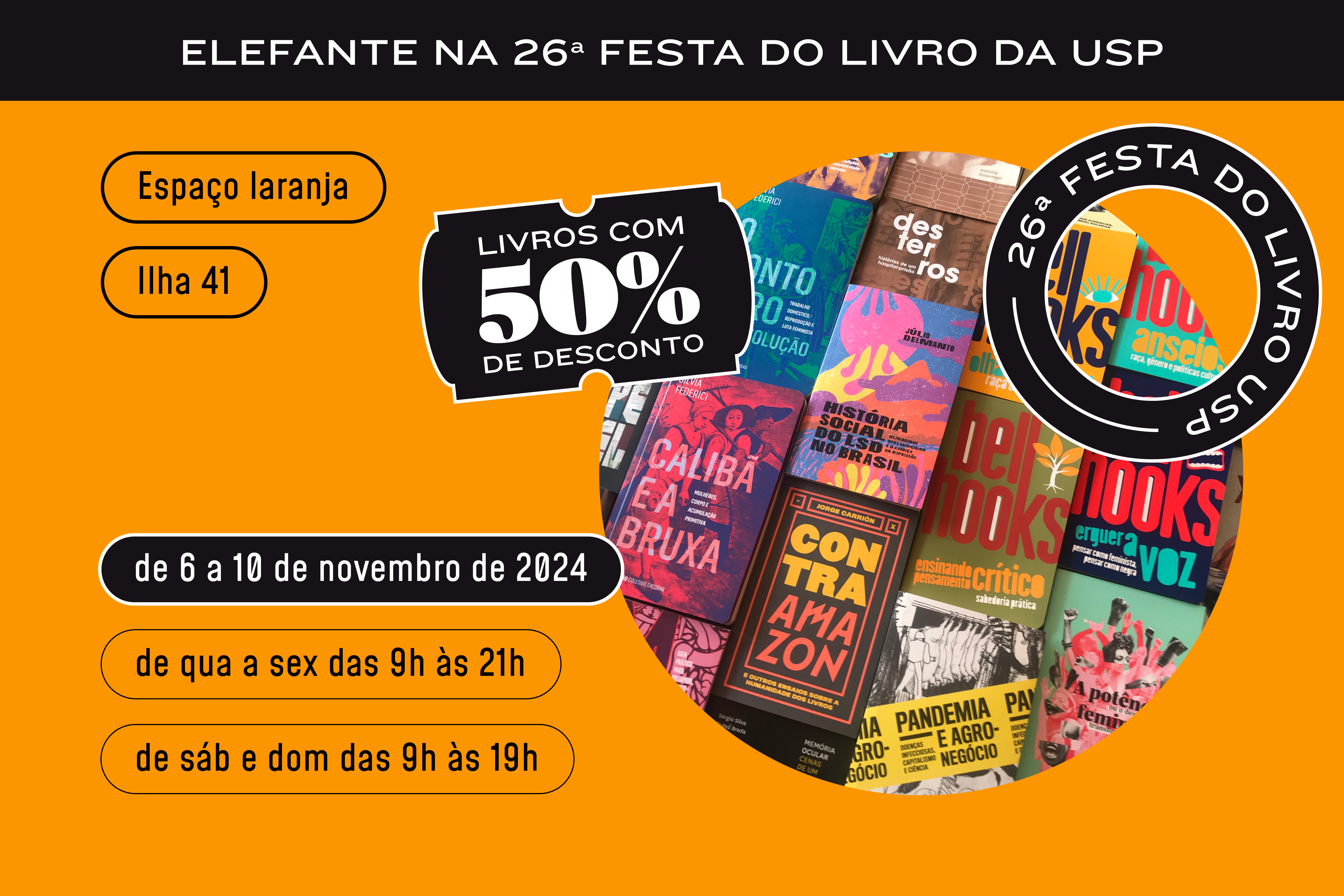 Elefante na Festa do Livro da Usp 2024 - Editora Elefante